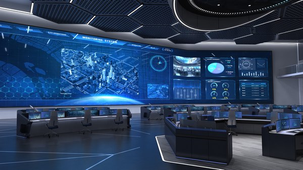 modelo 3d Centro de comando de la sala de monitoreo - TurboSquid 2231542