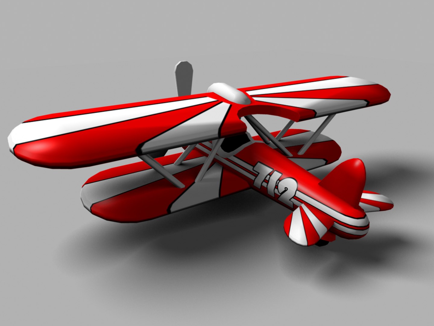 cartoon bi-plane fbx