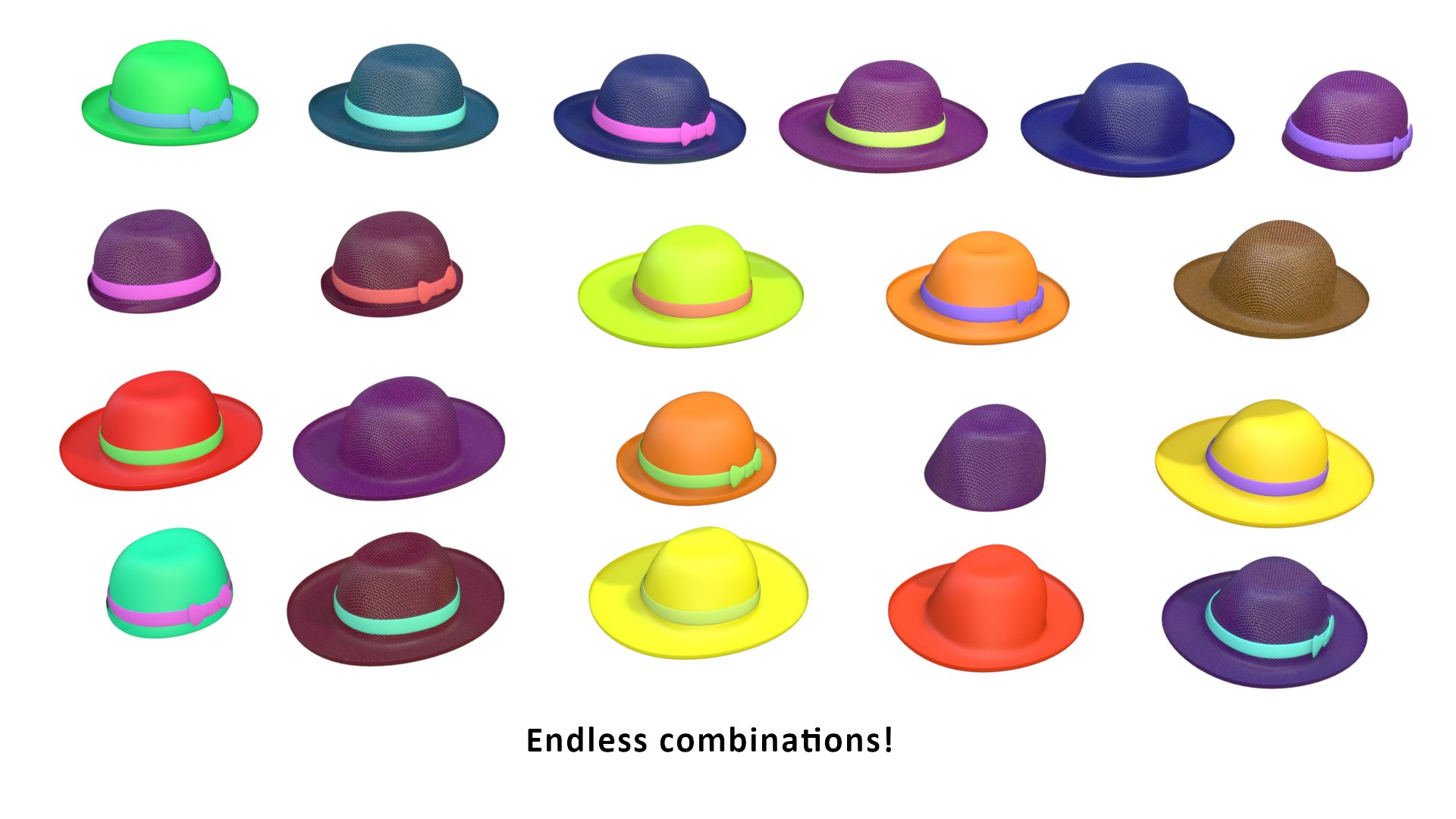 3D Customisable Hat Pack - TurboSquid 1882886