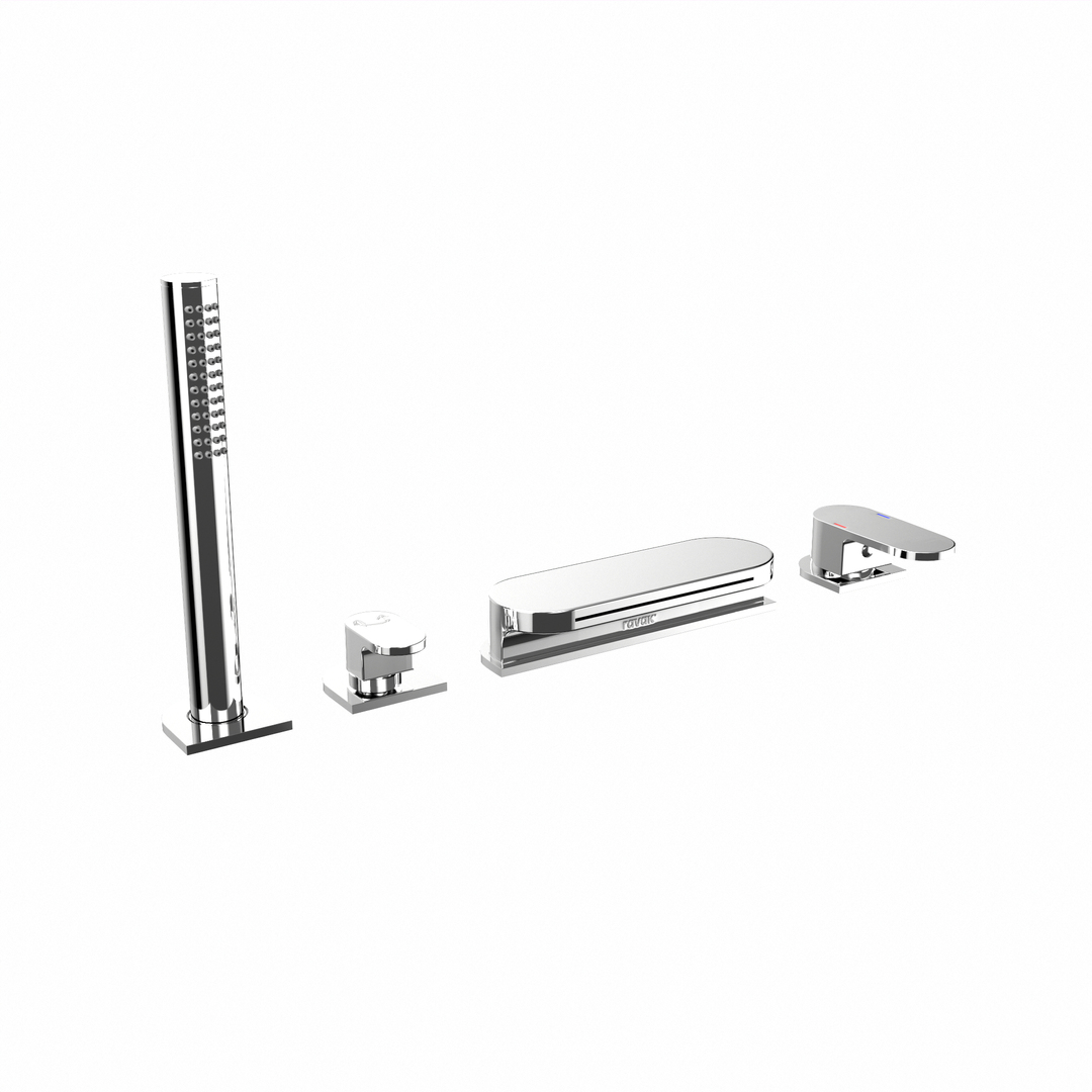 3D Ravak Chrome Deck-Mounted Four-Hole Bathtub Tap CR 025 - TurboSquid 2350123