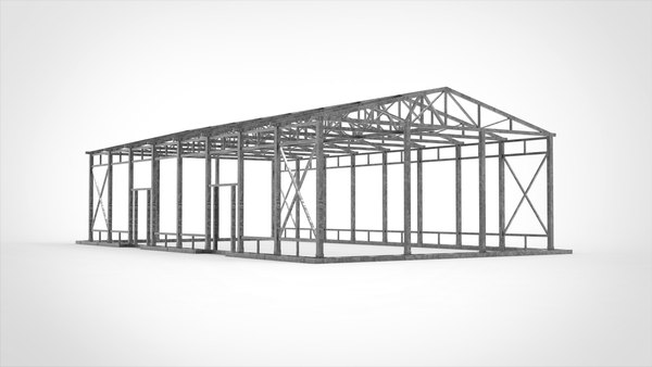 modèle 3D de Hangar Métallique Industriel - TurboSquid 2031493