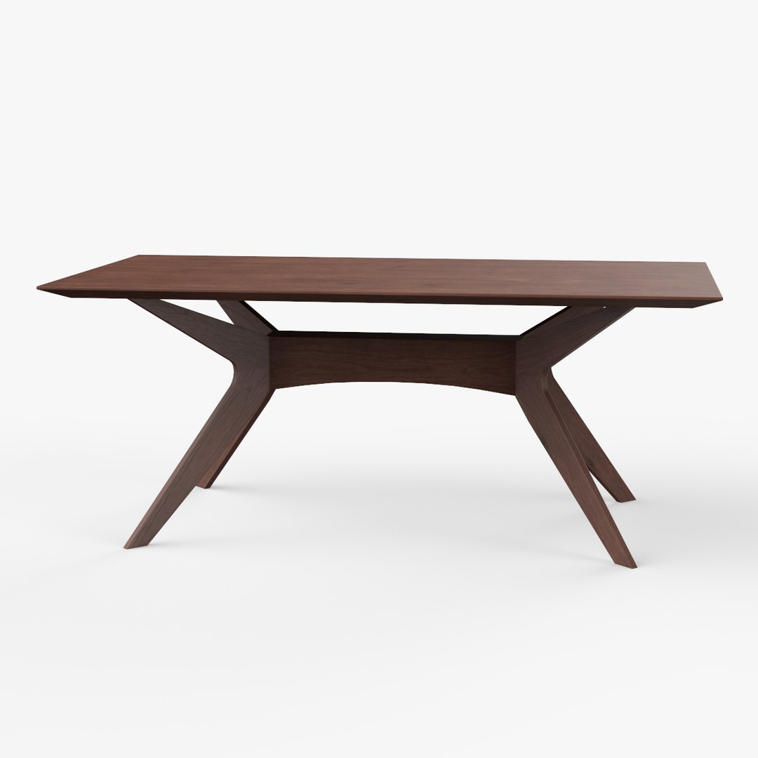 3D Estrella dining Table walnut finish model - TurboSquid 1735255