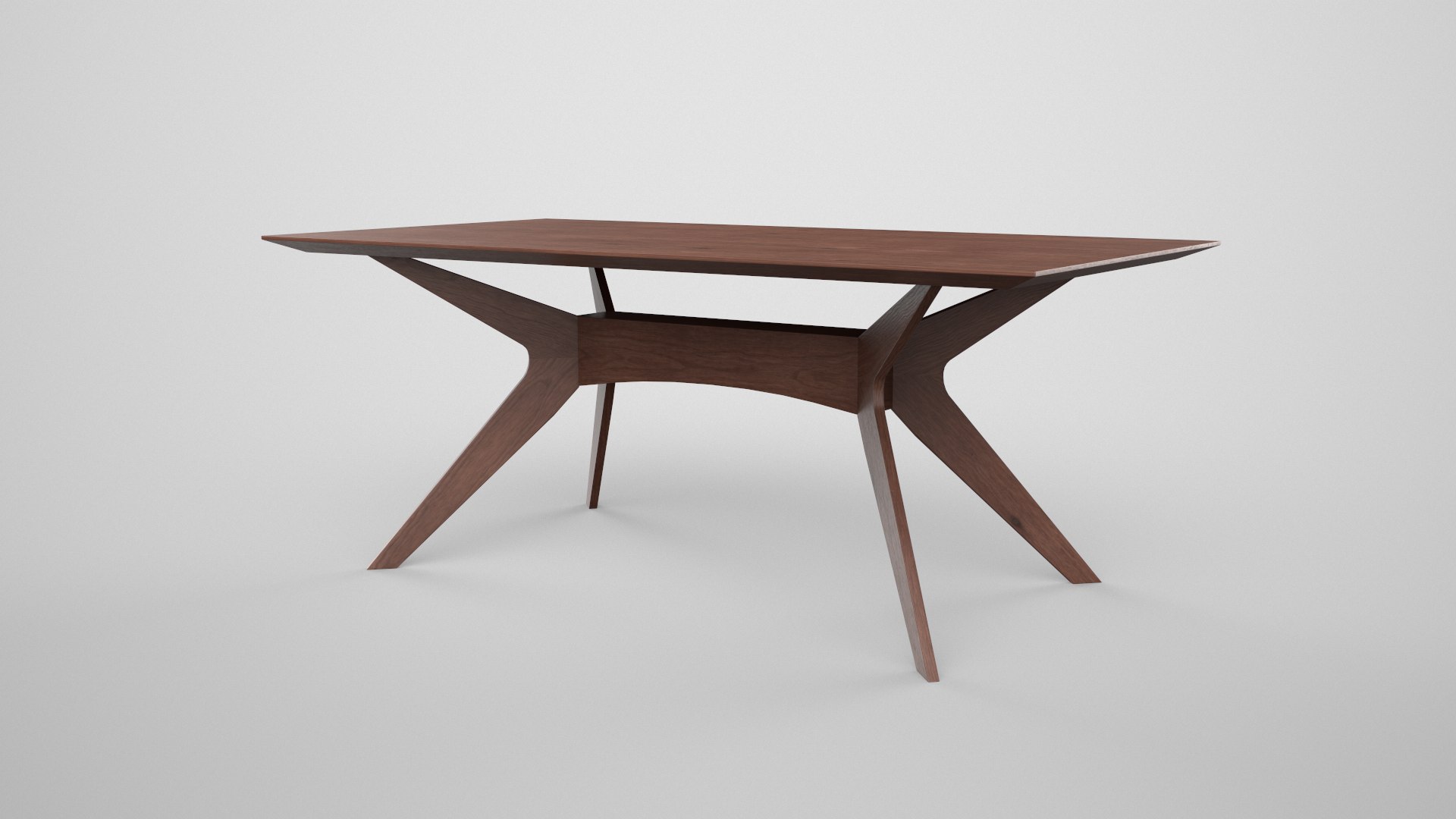 3D Estrella dining Table walnut finish model - TurboSquid 1735255
