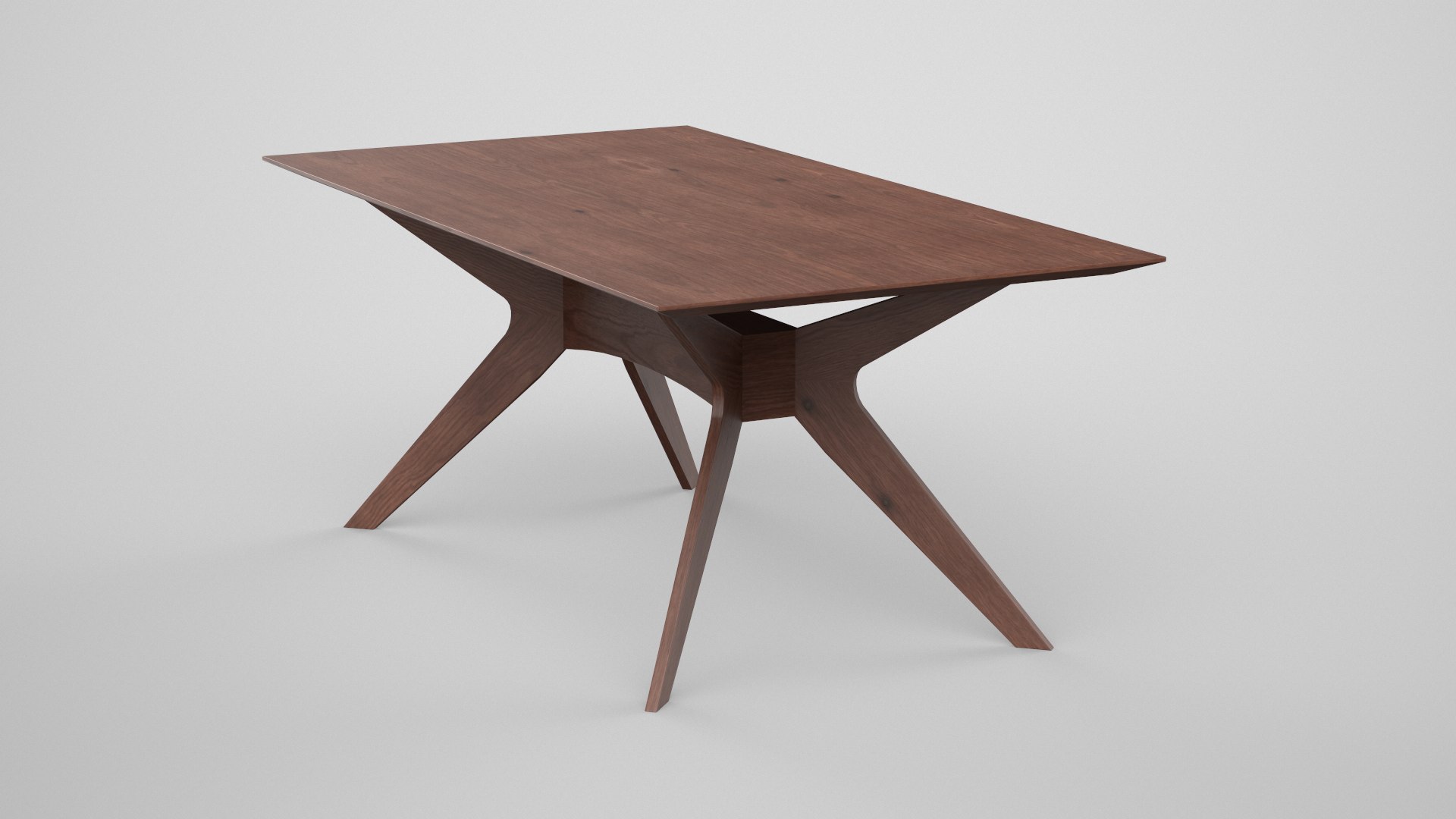 3D Estrella dining Table walnut finish model - TurboSquid 1735255