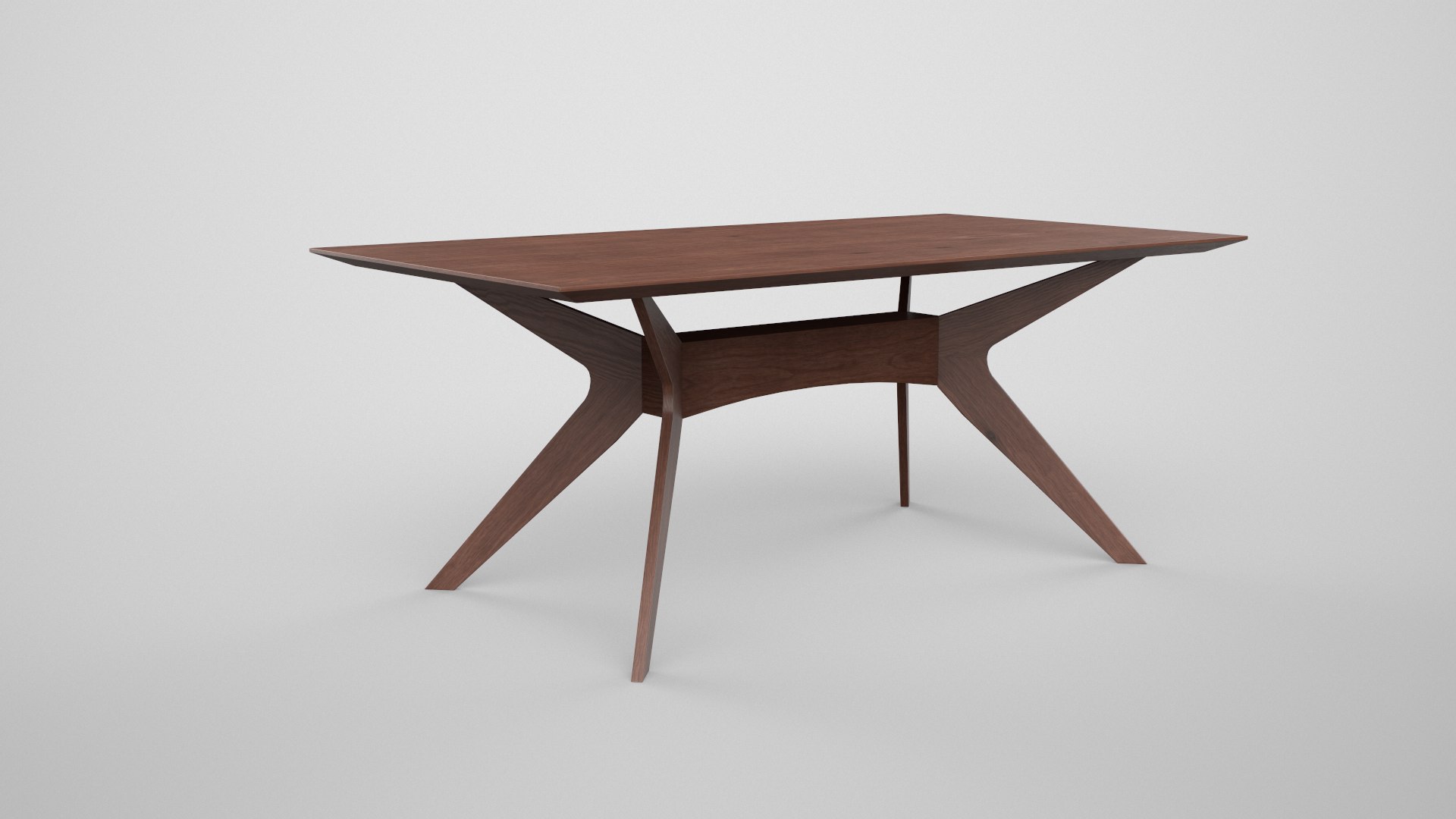 3D Estrella dining Table walnut finish model - TurboSquid 1735255
