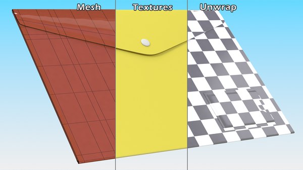 3D A4 Plastic Document Folder Yellow model - TurboSquid 1774586