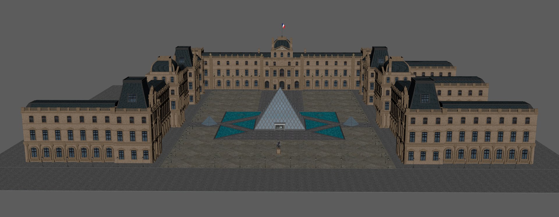 3D Model Louvre Paris - TurboSquid 1240486