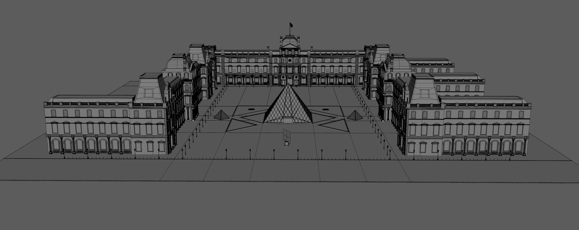3D Model Louvre Paris - TurboSquid 1240486