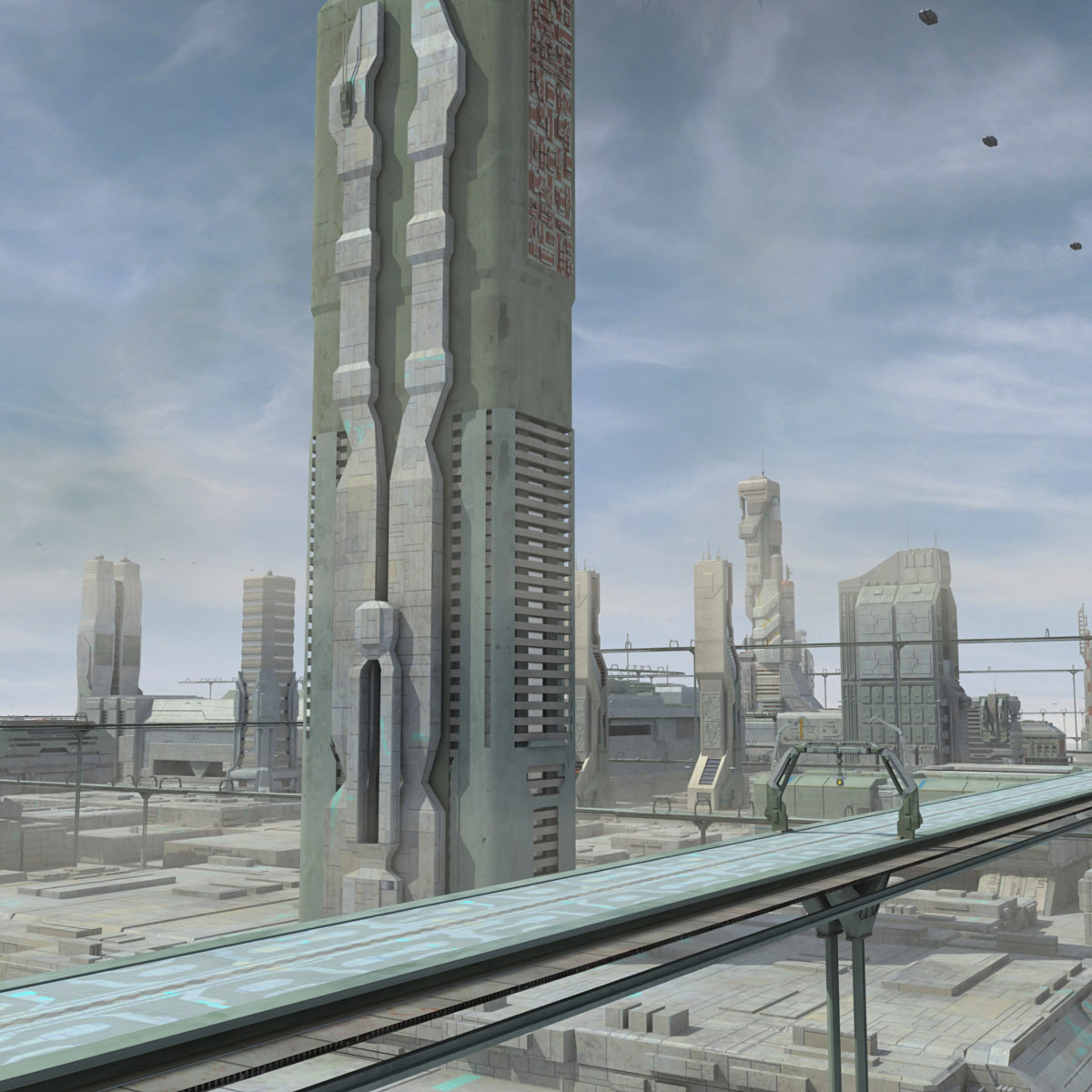 3d model sci fi futuristic city