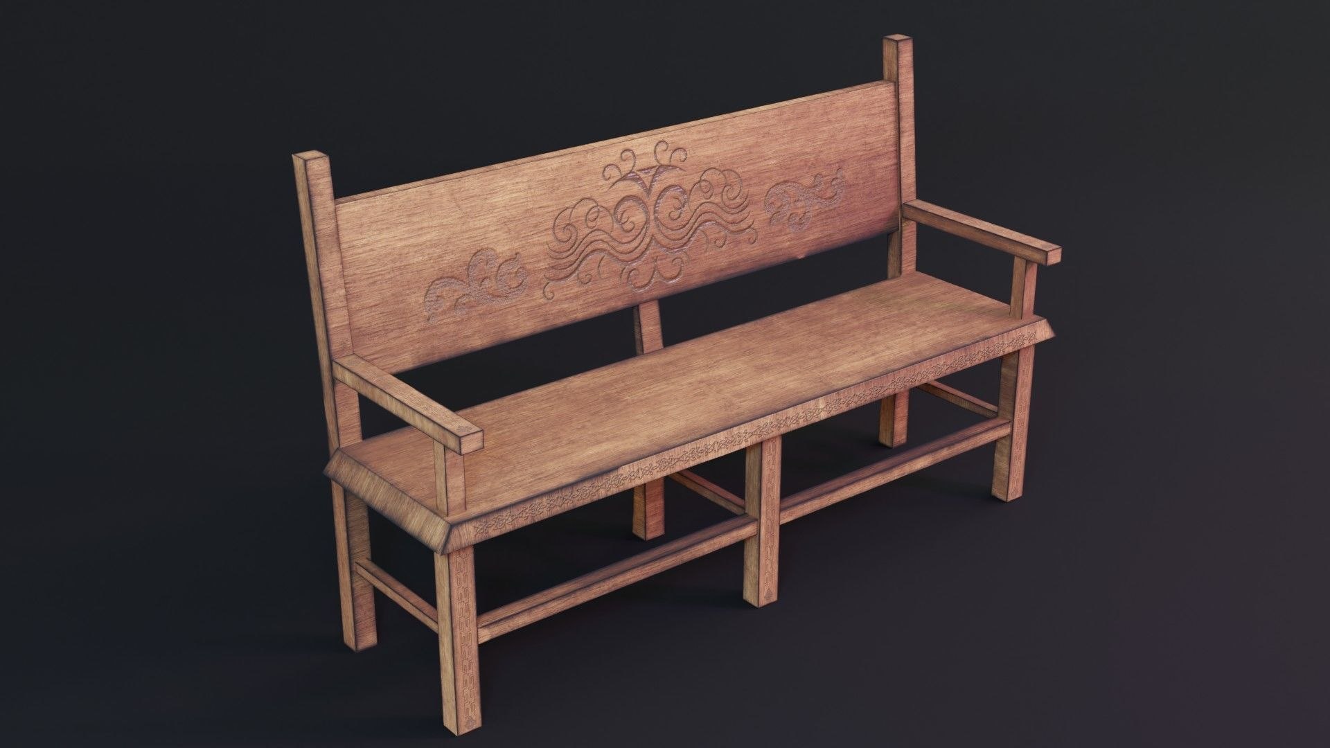 3D Bench Game Ready Low Poly PBR 3D Model - TurboSquid 2182788