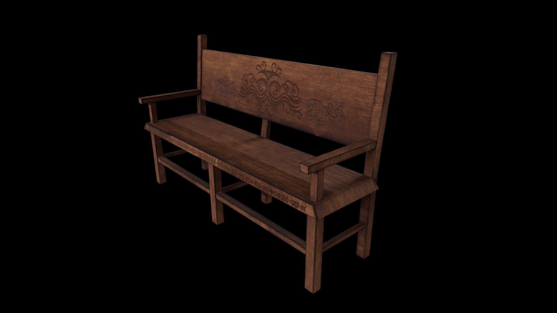 3D Bench Game Ready Low Poly PBR 3D Model - TurboSquid 2182788
