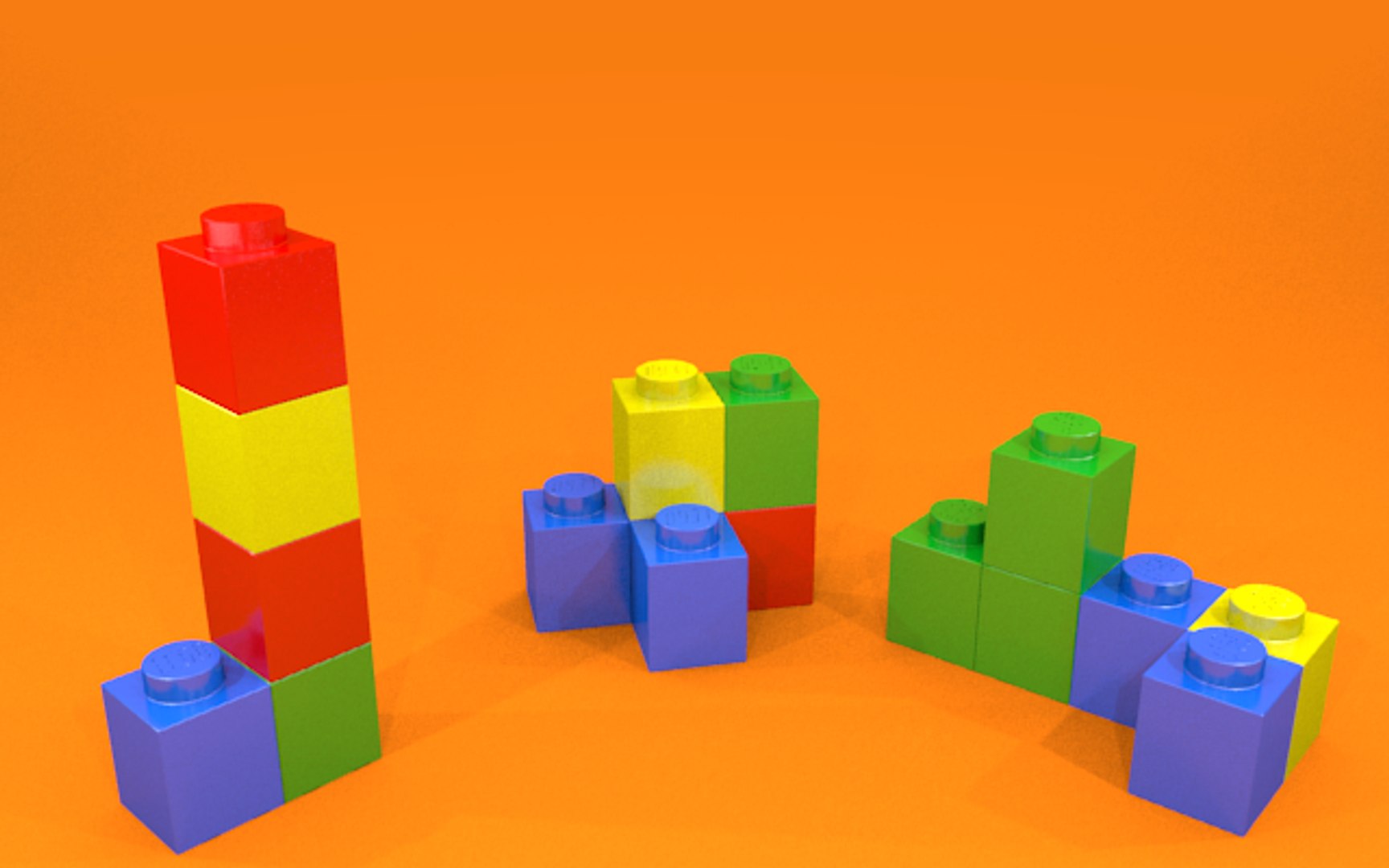 3d 1x1 Lego Block Model