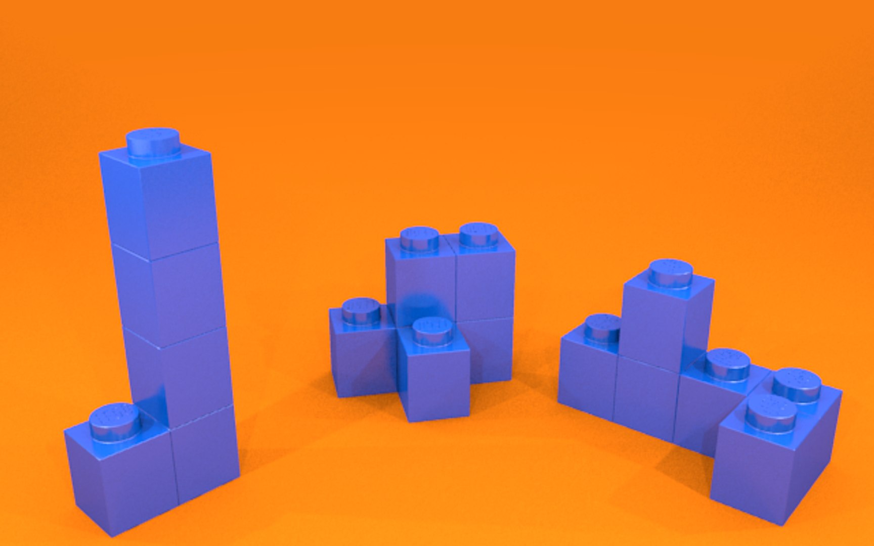 3d 1x1 Lego Block Model