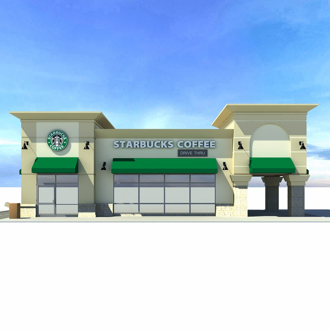 3d Model Starbucks Coffee Restaurant