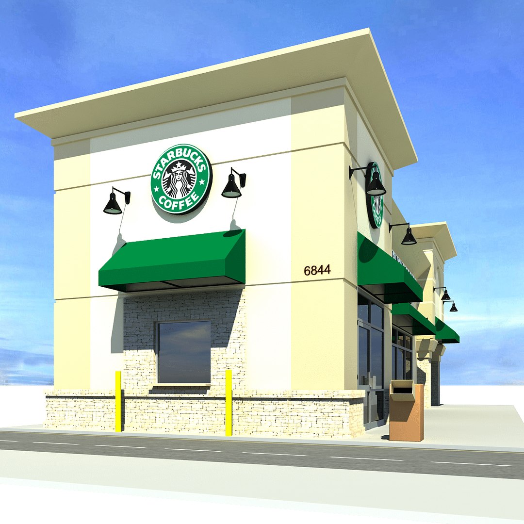 3d Model Starbucks Coffee Restaurant