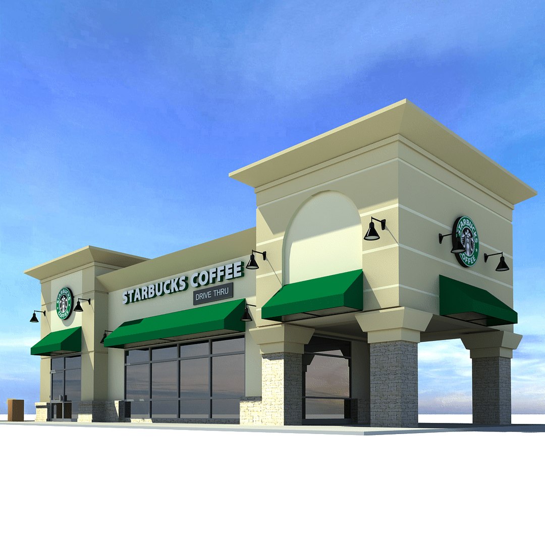 3d Model Starbucks Coffee Restaurant