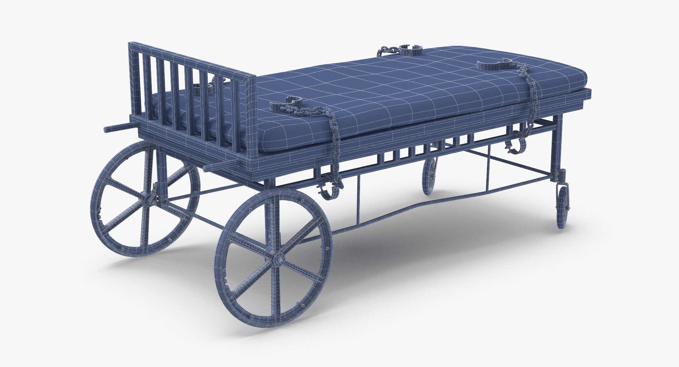 3d model asylum bed restraints