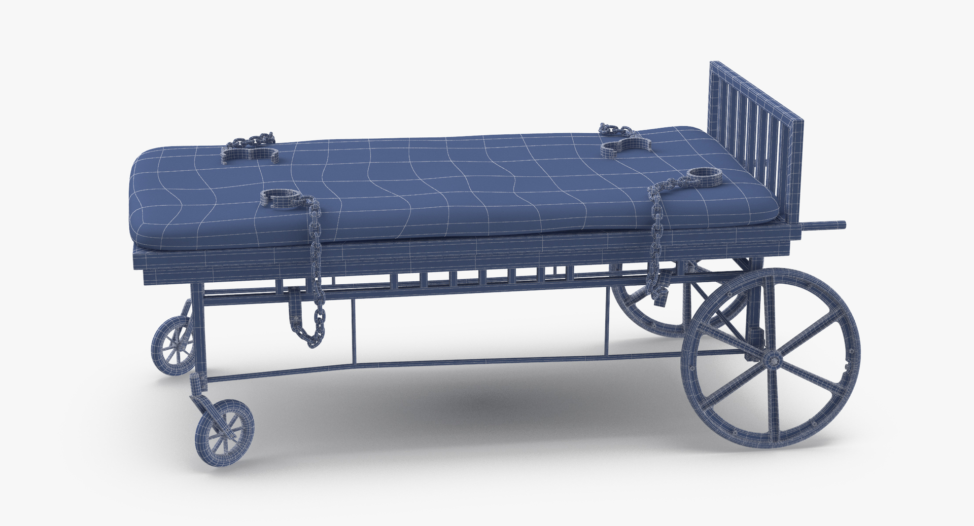 3d model asylum bed restraints