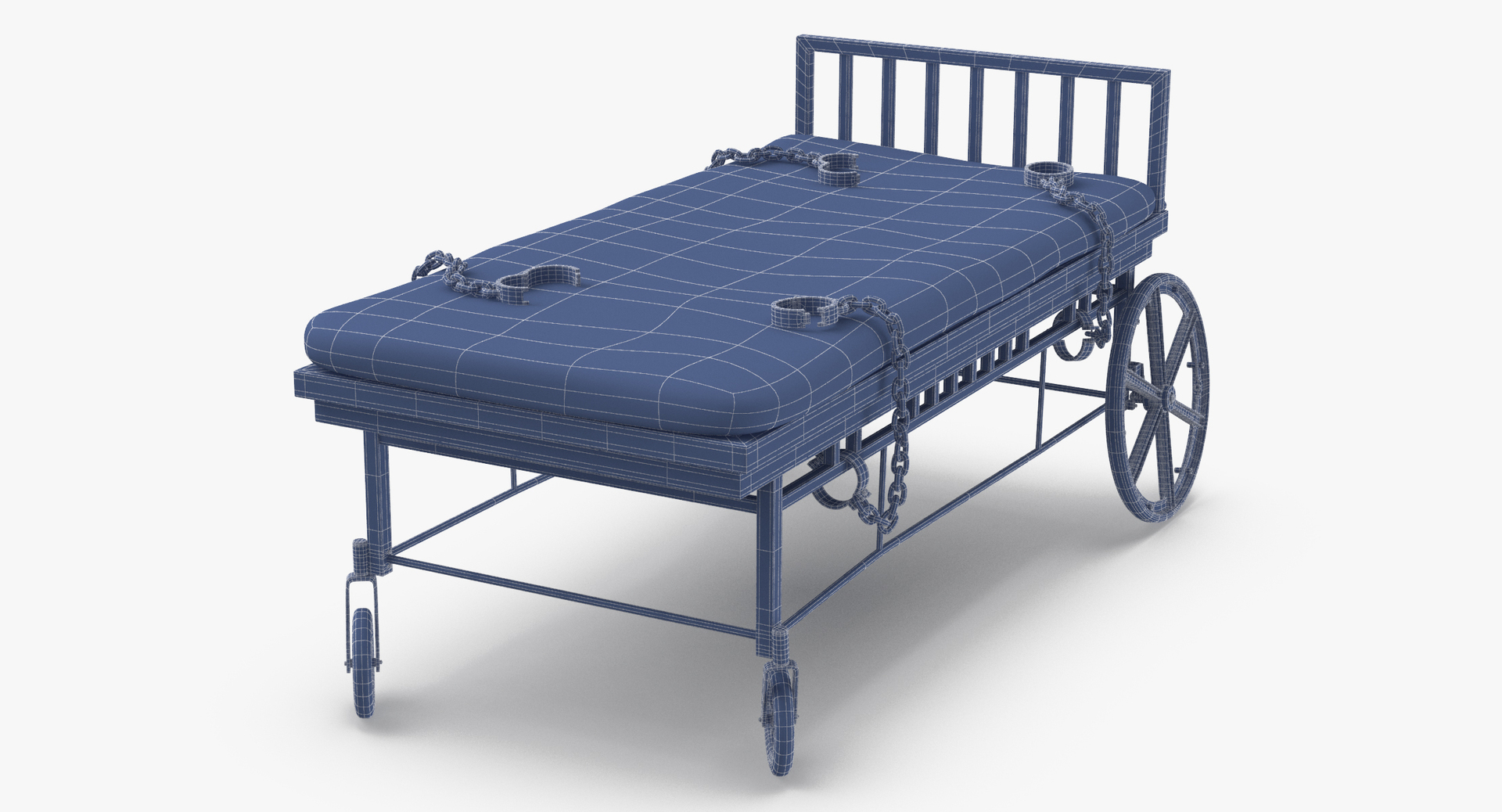 3d model asylum bed restraints