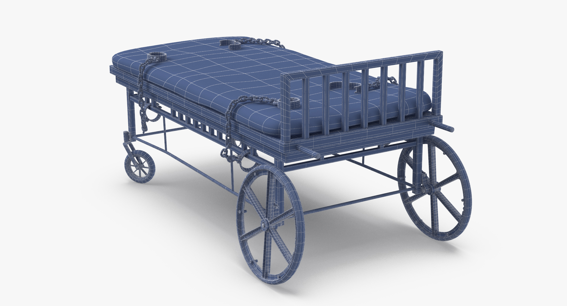 3d model asylum bed restraints