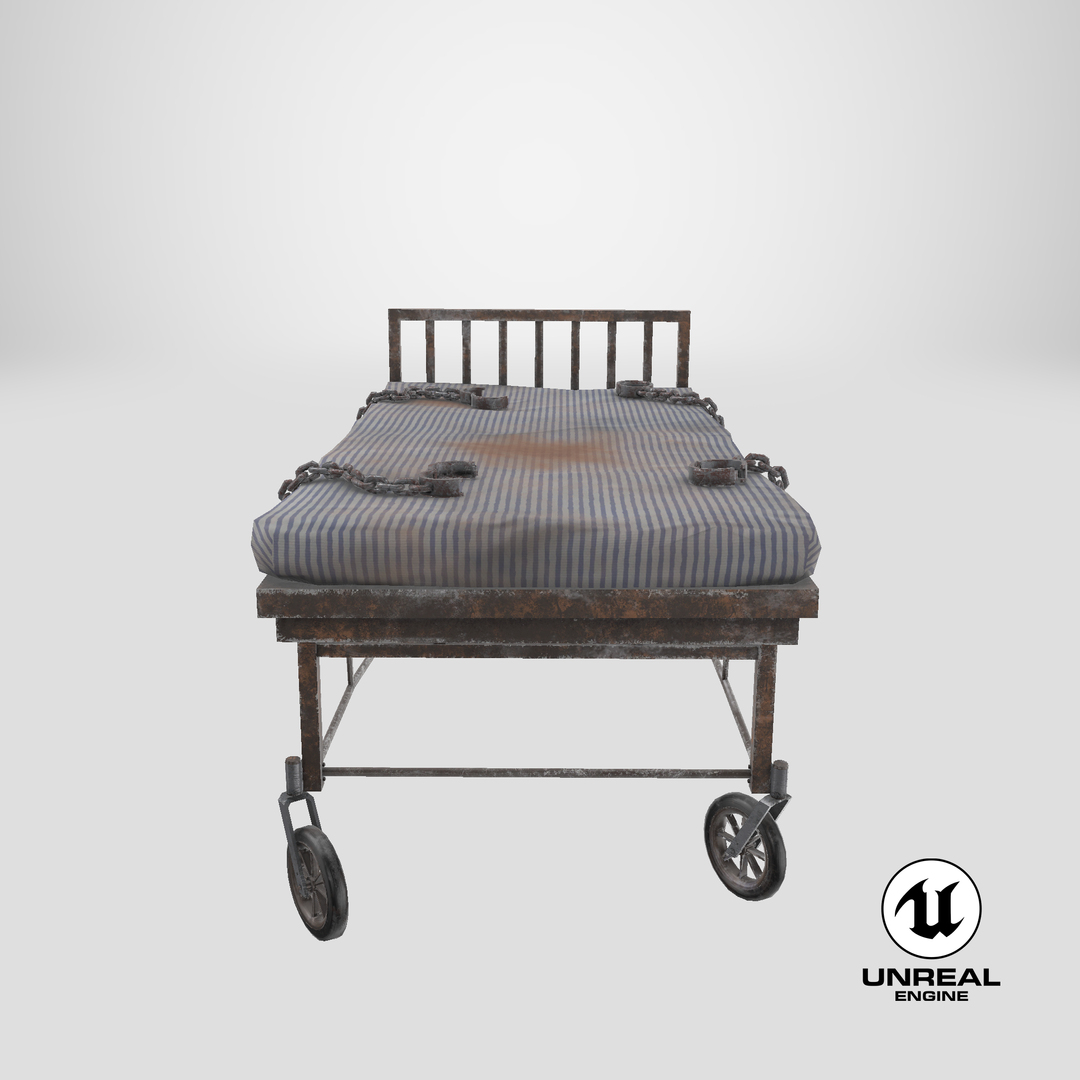3d model asylum bed restraints