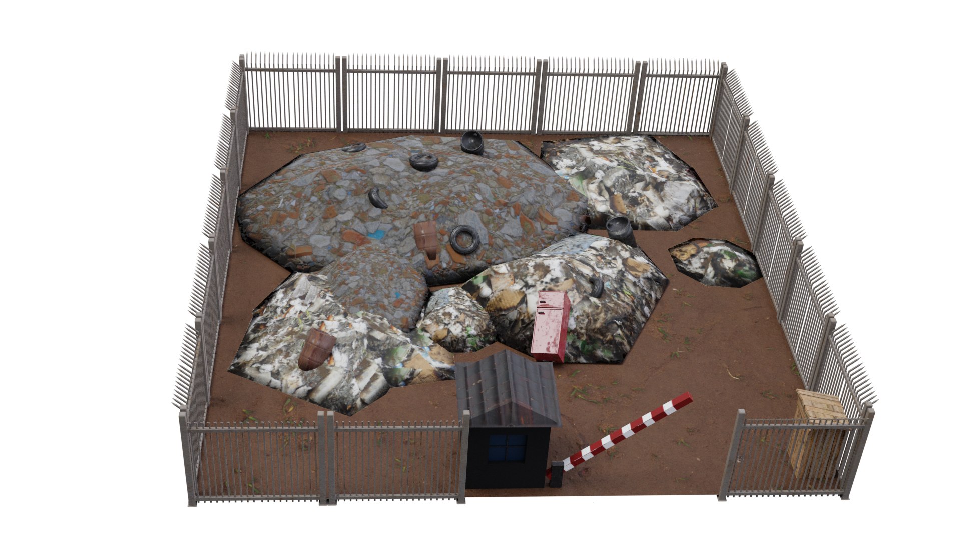 3D Model Garbage Or Landfill Low-poly - TurboSquid 2146341
