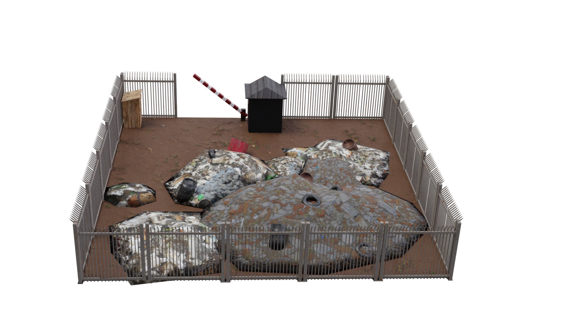3D Model Garbage Or Landfill Low-poly - TurboSquid 2146341