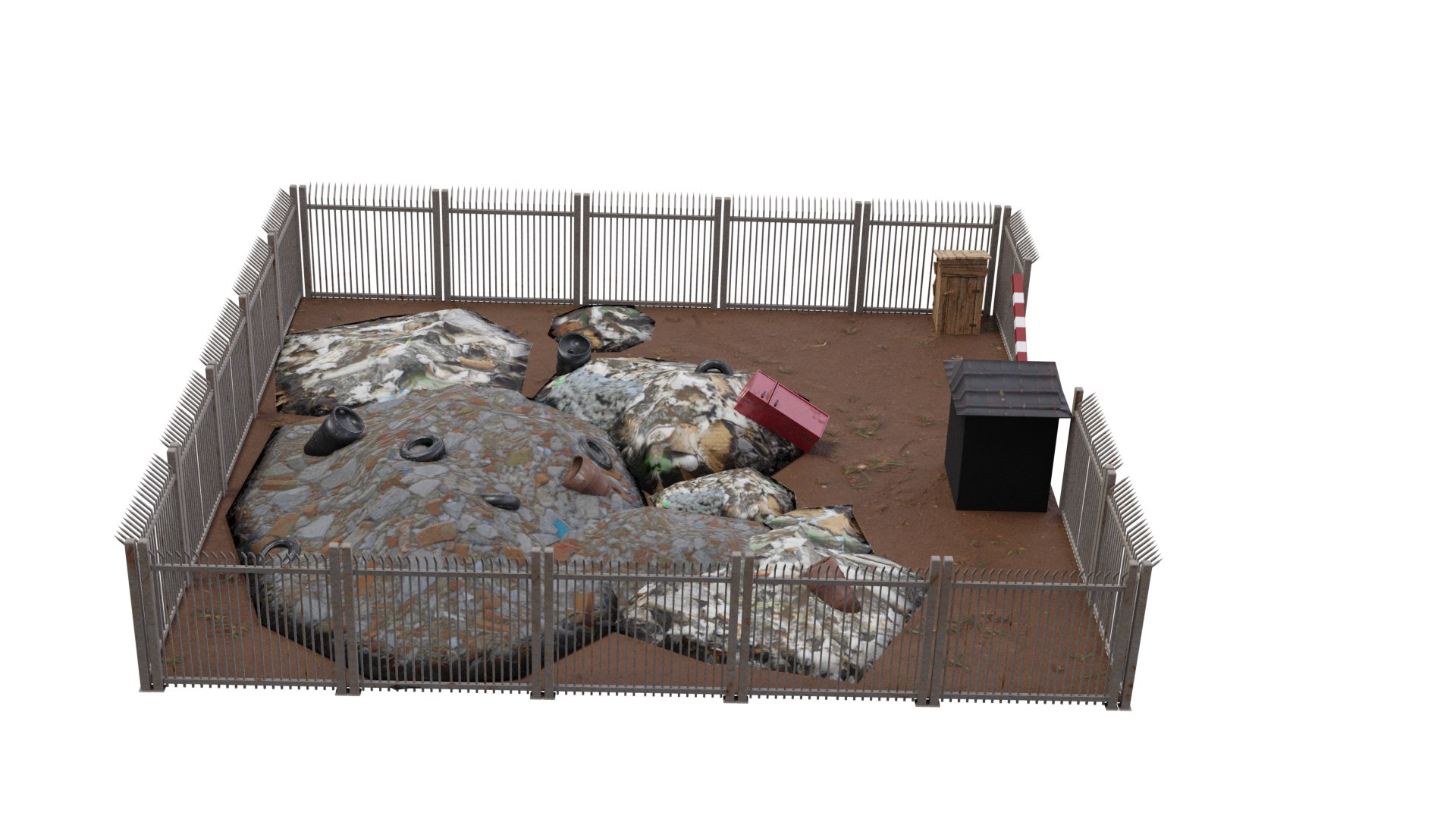 3D Model Garbage Or Landfill Low-poly - TurboSquid 2146341