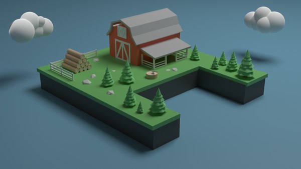 3D Low Poly Barn model - TurboSquid 1739376
