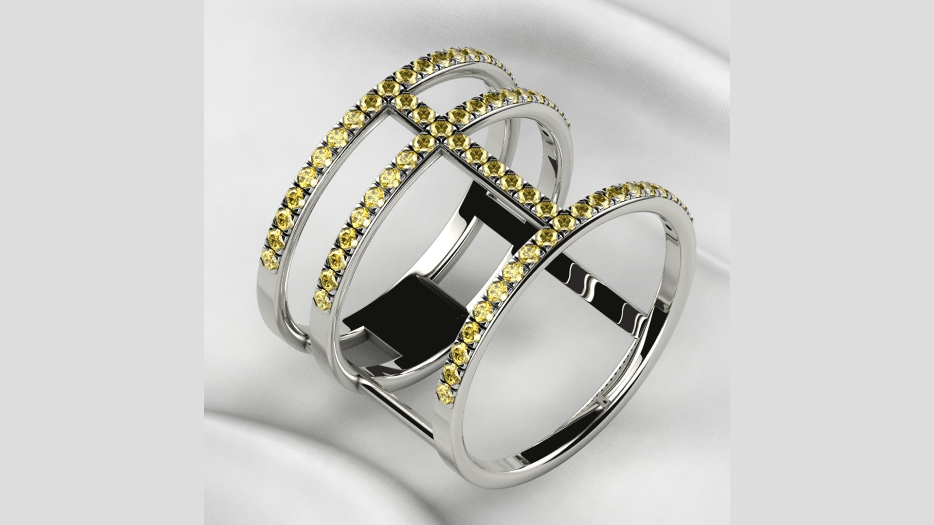 Fashion Triple Gold Ring 3D Model - TurboSquid 1892459