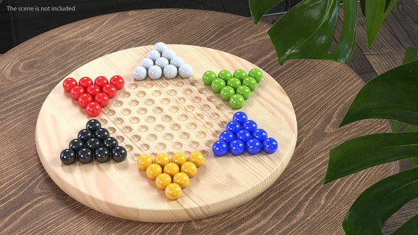 Chinese Checkers Game with Glass Marbles 3D - TurboSquid 1947881
