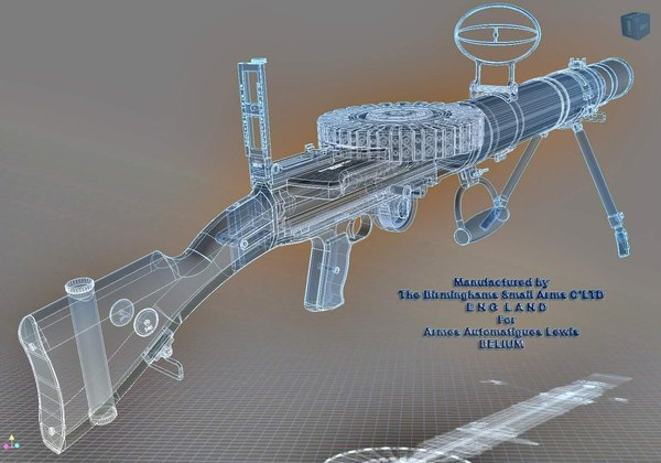 3d model lewis-gun