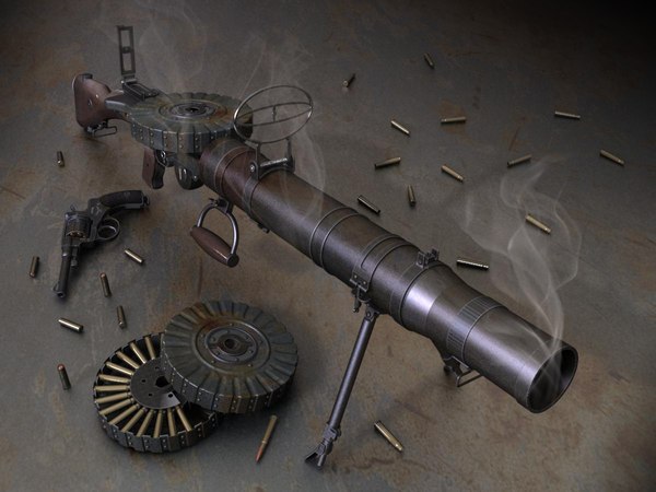 3d model lewis-gun