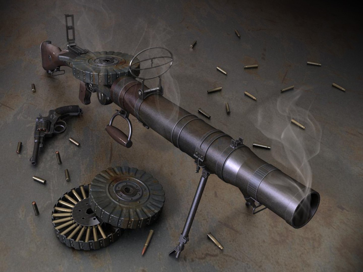 3d Model Lewis-gun