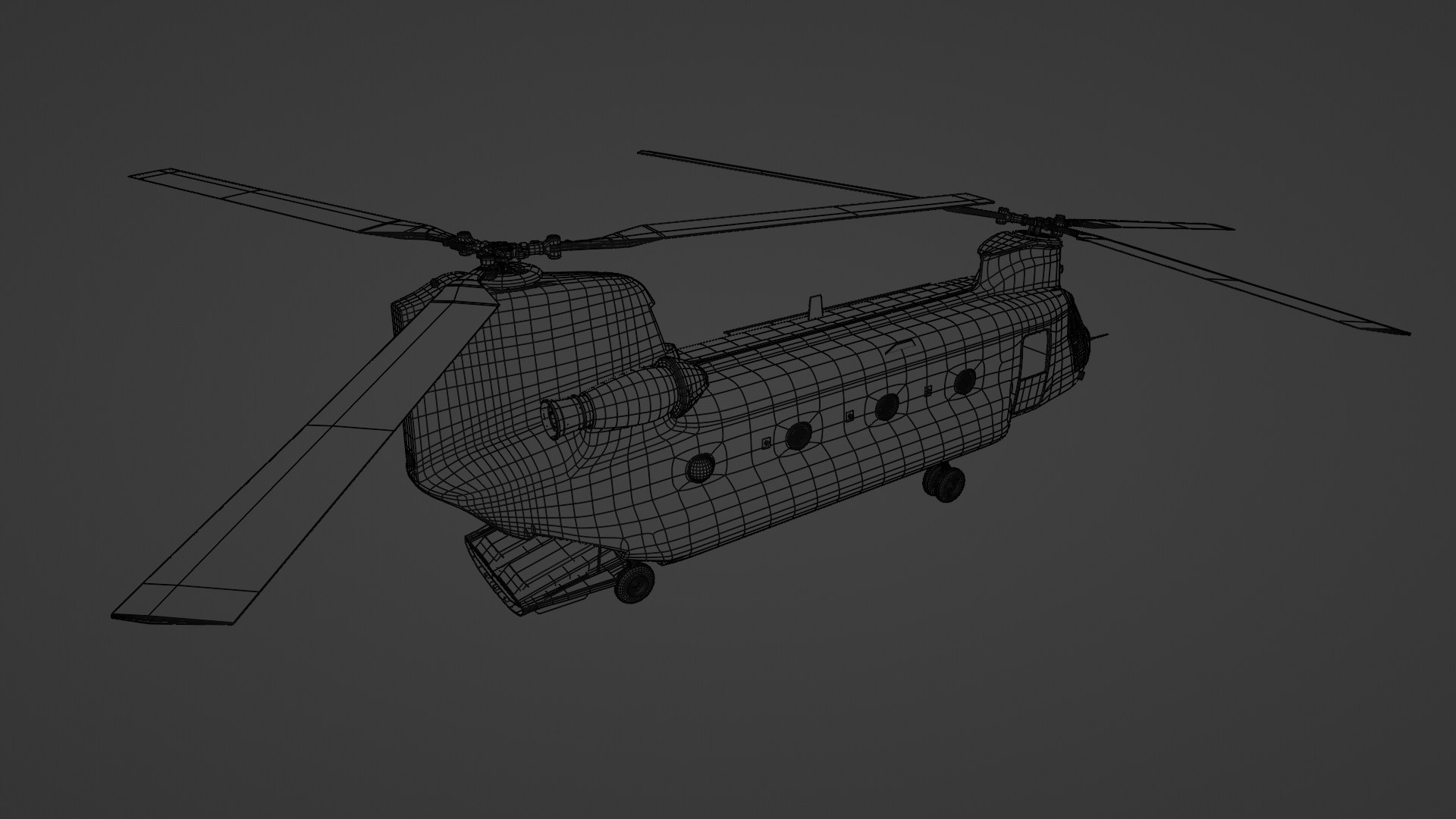 Chinook Ch-47 Helicopter 3d C4d