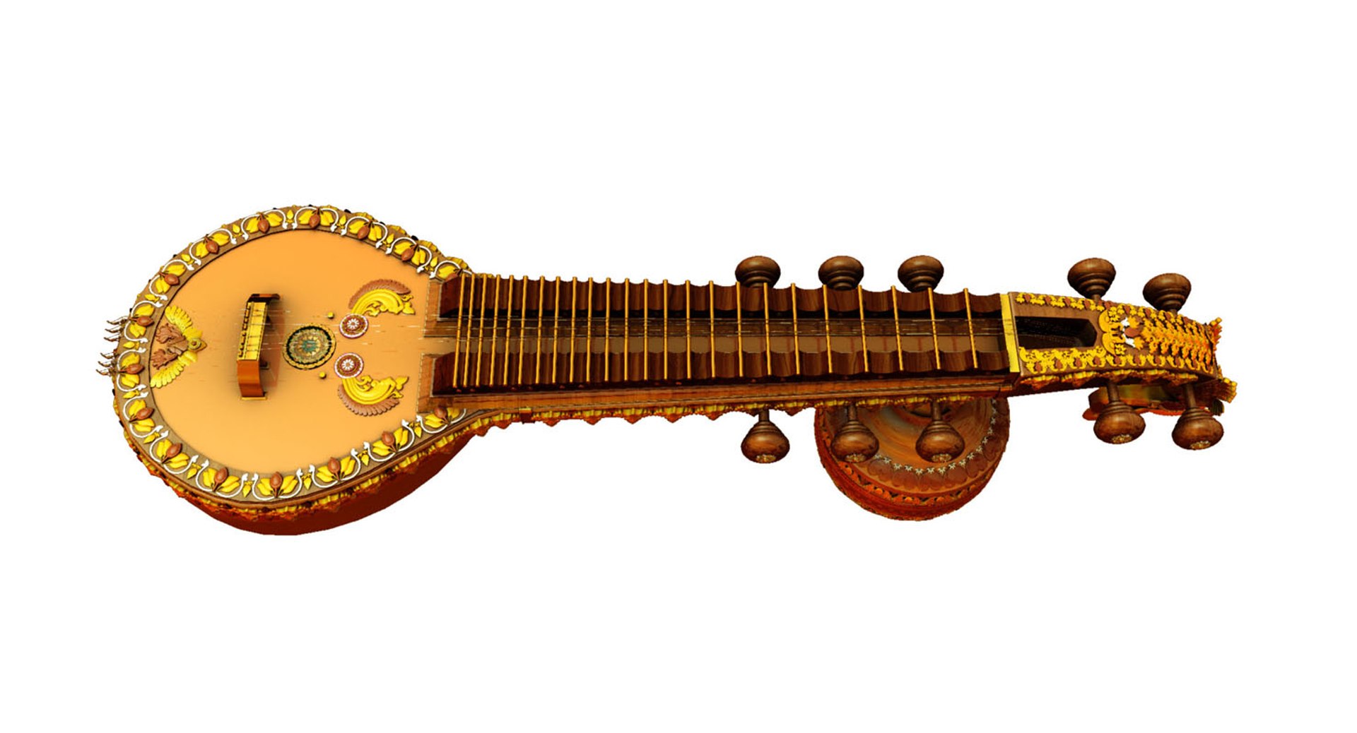 Lute Indian Instrument Model - TurboSquid 1554175