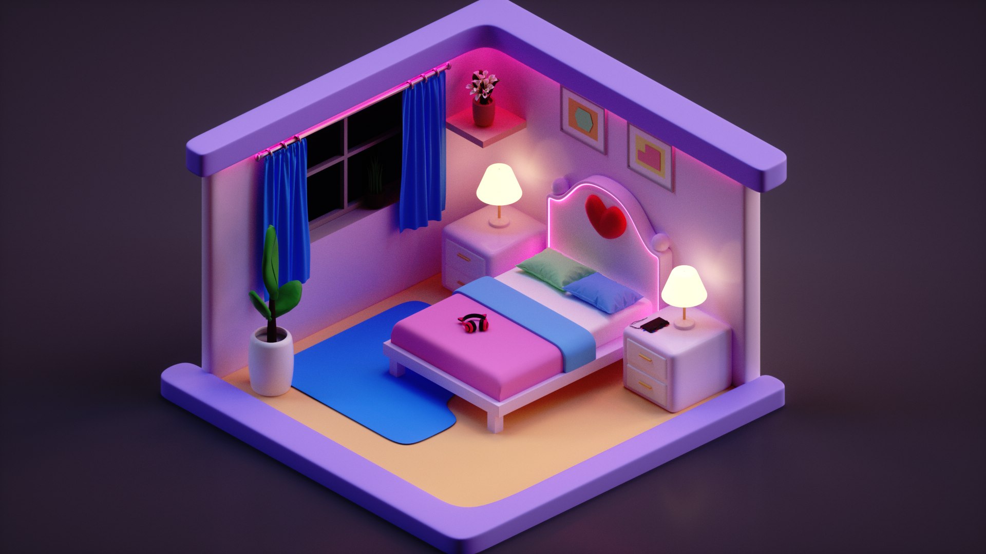 ISOMETRIC GIRL ROOM 3D Model - TurboSquid 2316811