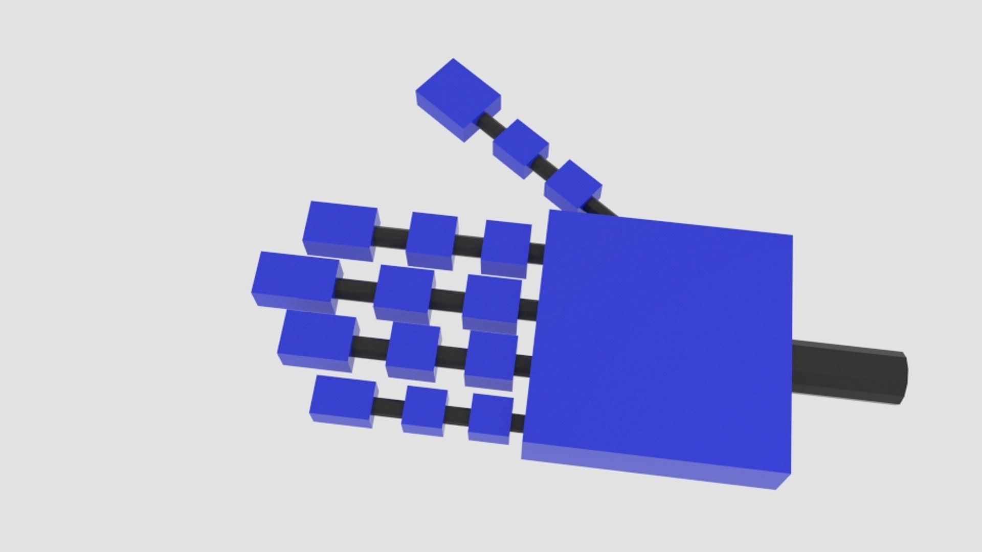 Free Square Robot Arm 3d Model