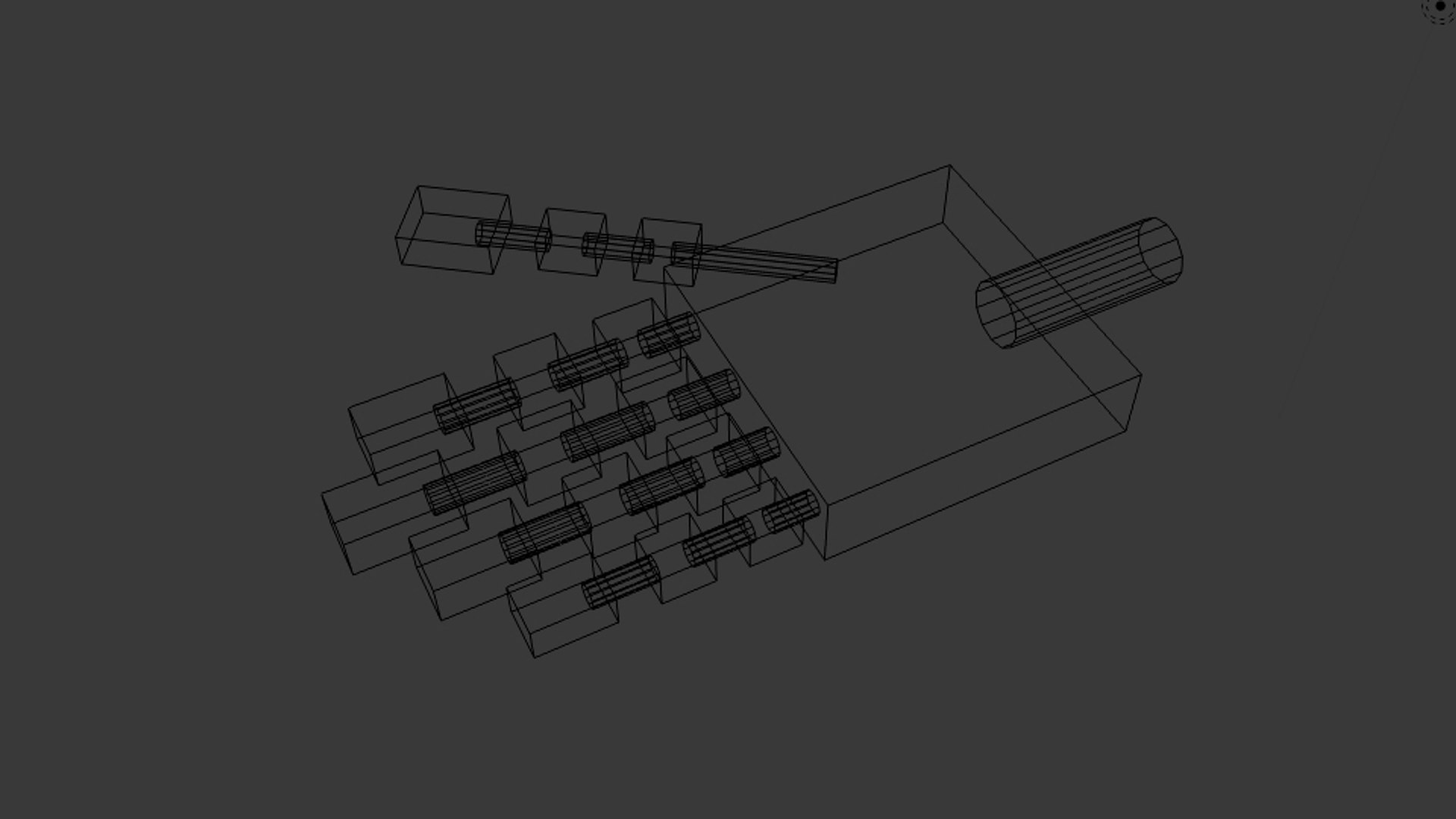 Free Square Robot Arm 3d Model