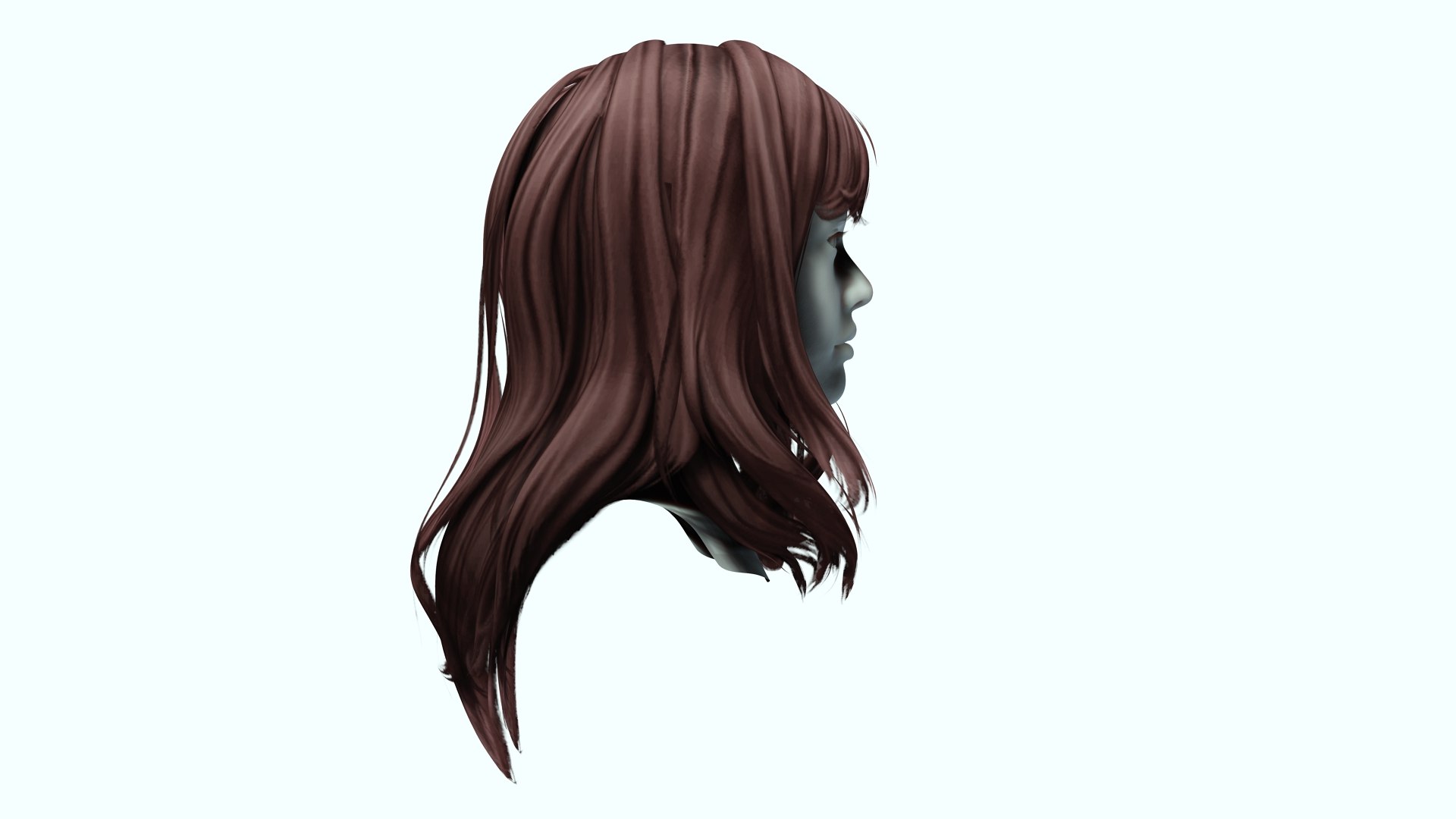 Female Colorable Hair 3D Model - TurboSquid 2226759