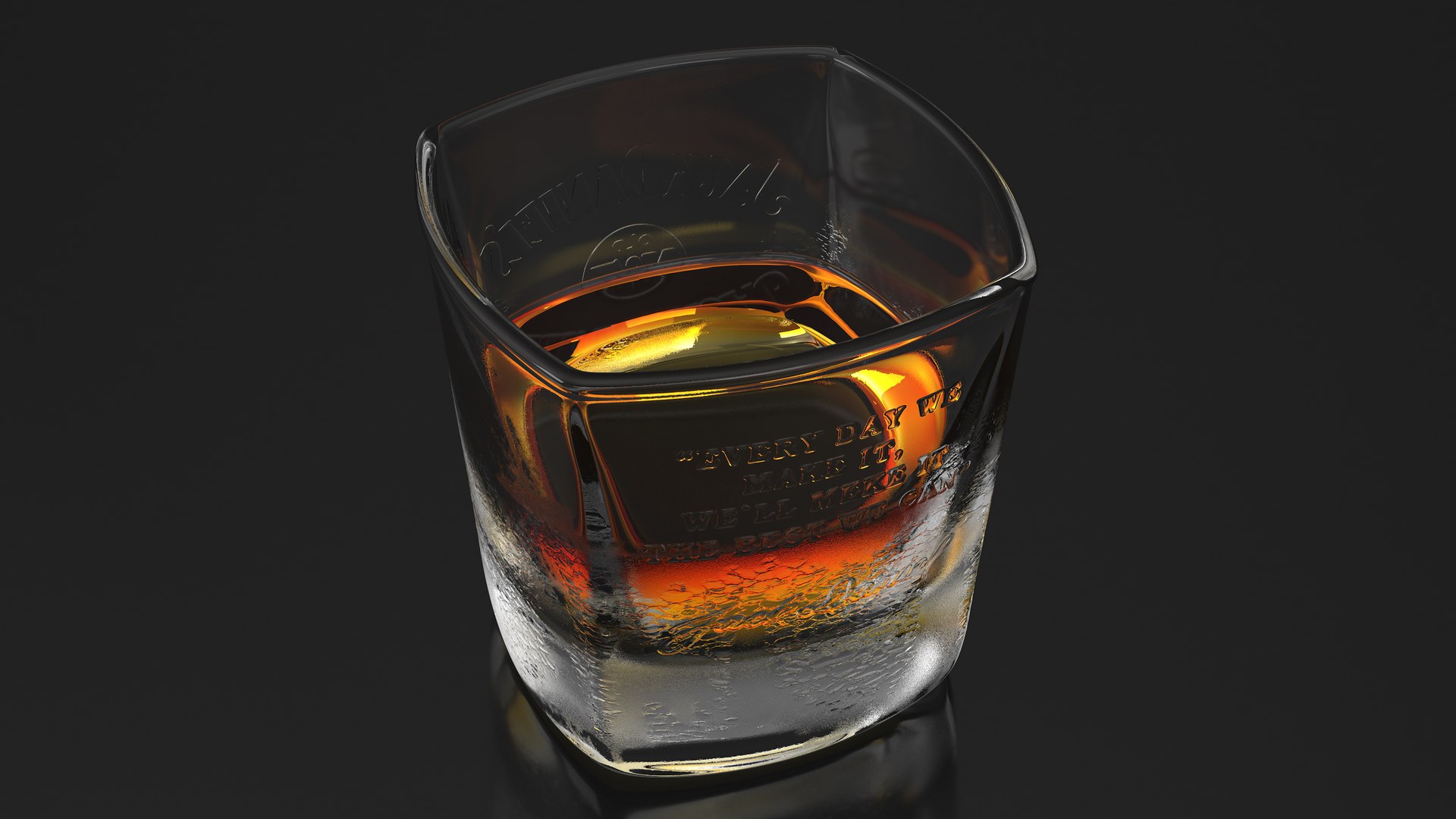 3D Jack Daniels Misted Rocks Glass With Whiskey - TurboSquid 2050991
