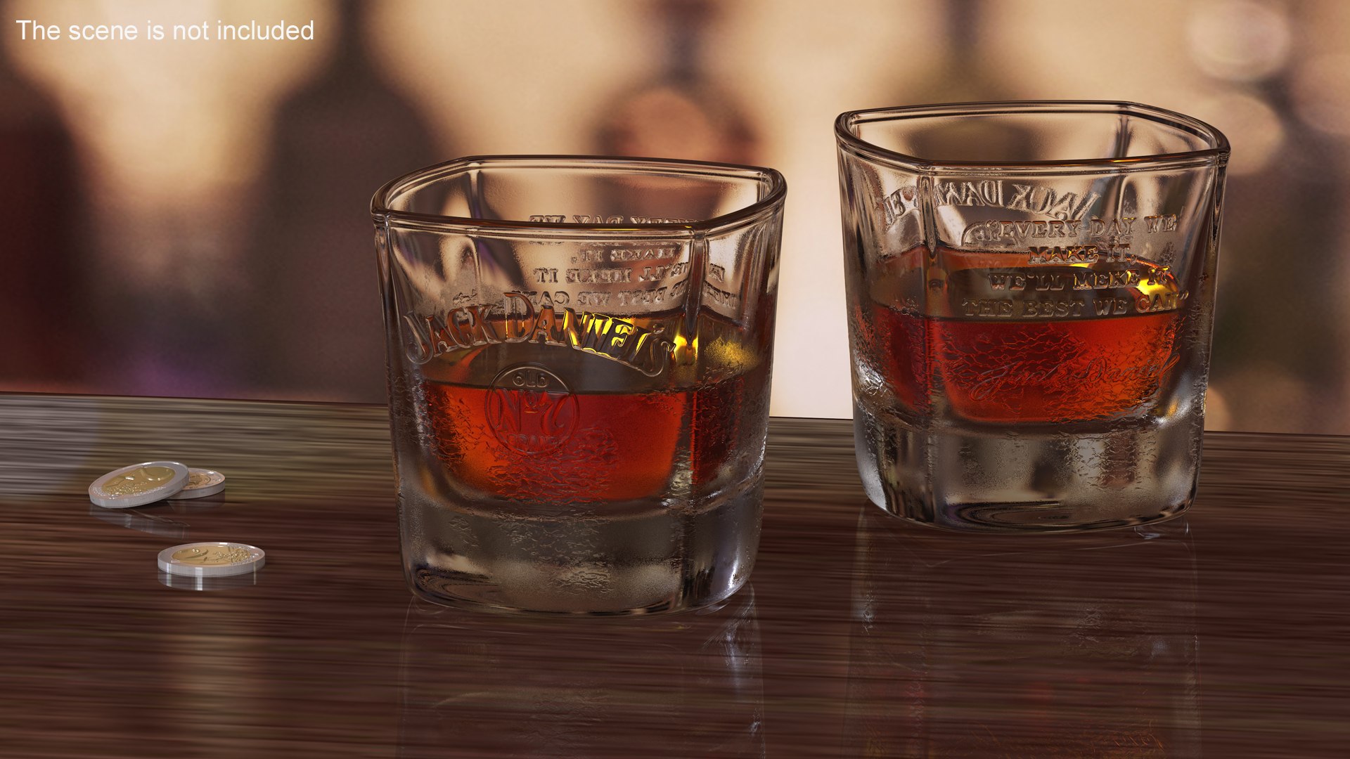 3D Jack Daniels Misted Rocks Glass With Whiskey - TurboSquid 2050991