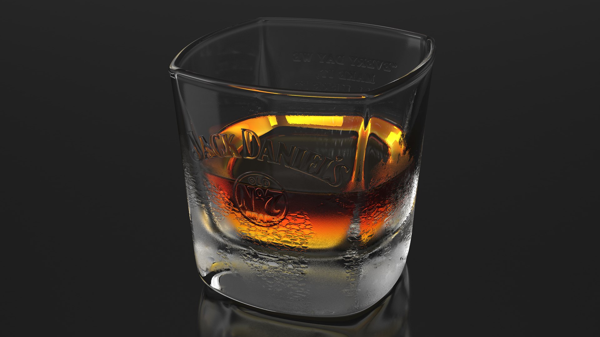 3D Jack Daniels Misted Rocks Glass With Whiskey - TurboSquid 2050991