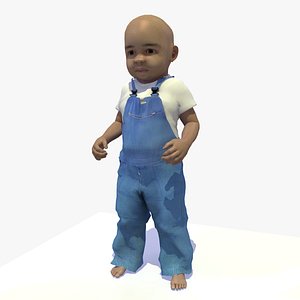 3D model STATIC STANDING AFRO BABY - TurboSquid 1884741