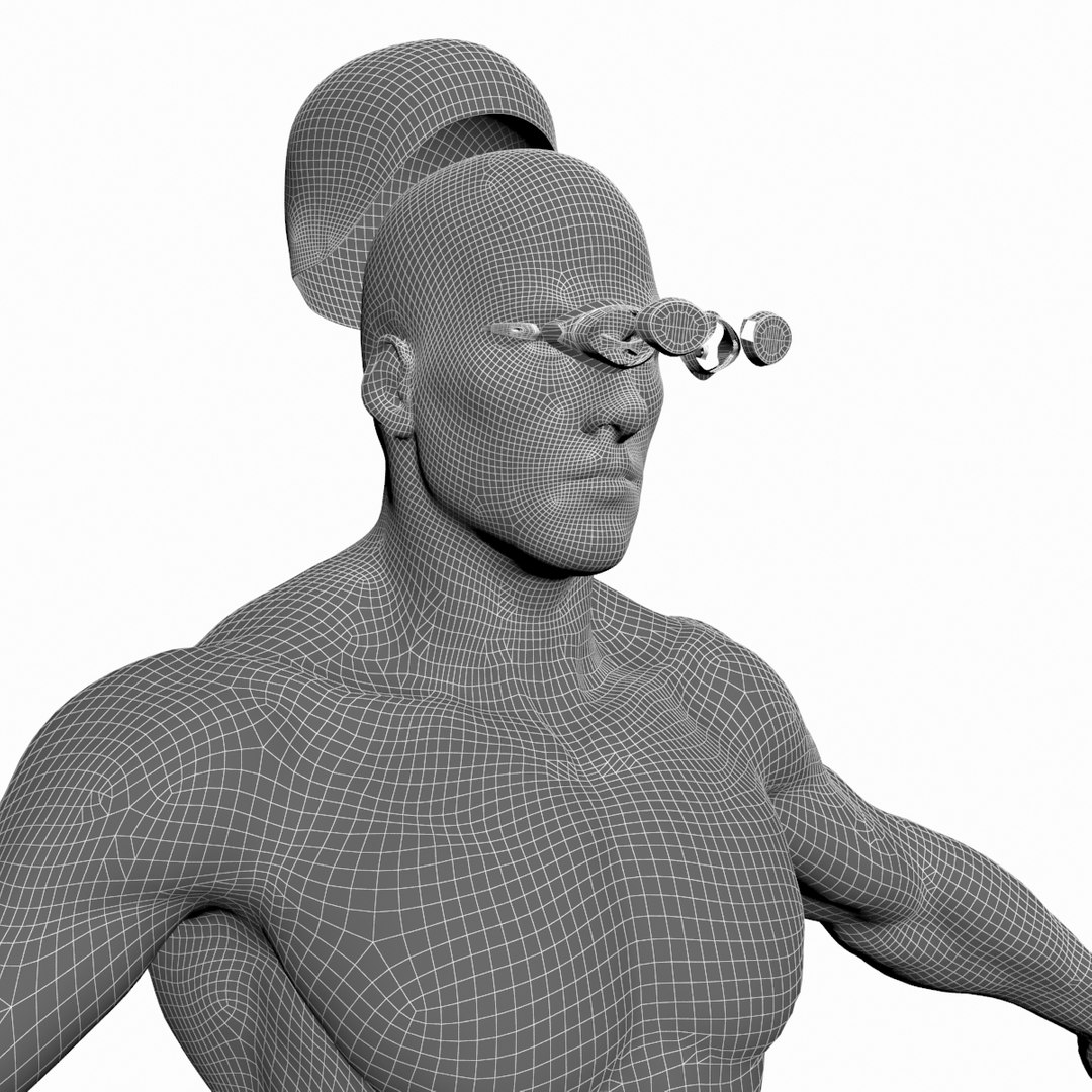 3d Model Swimmer Character Swim