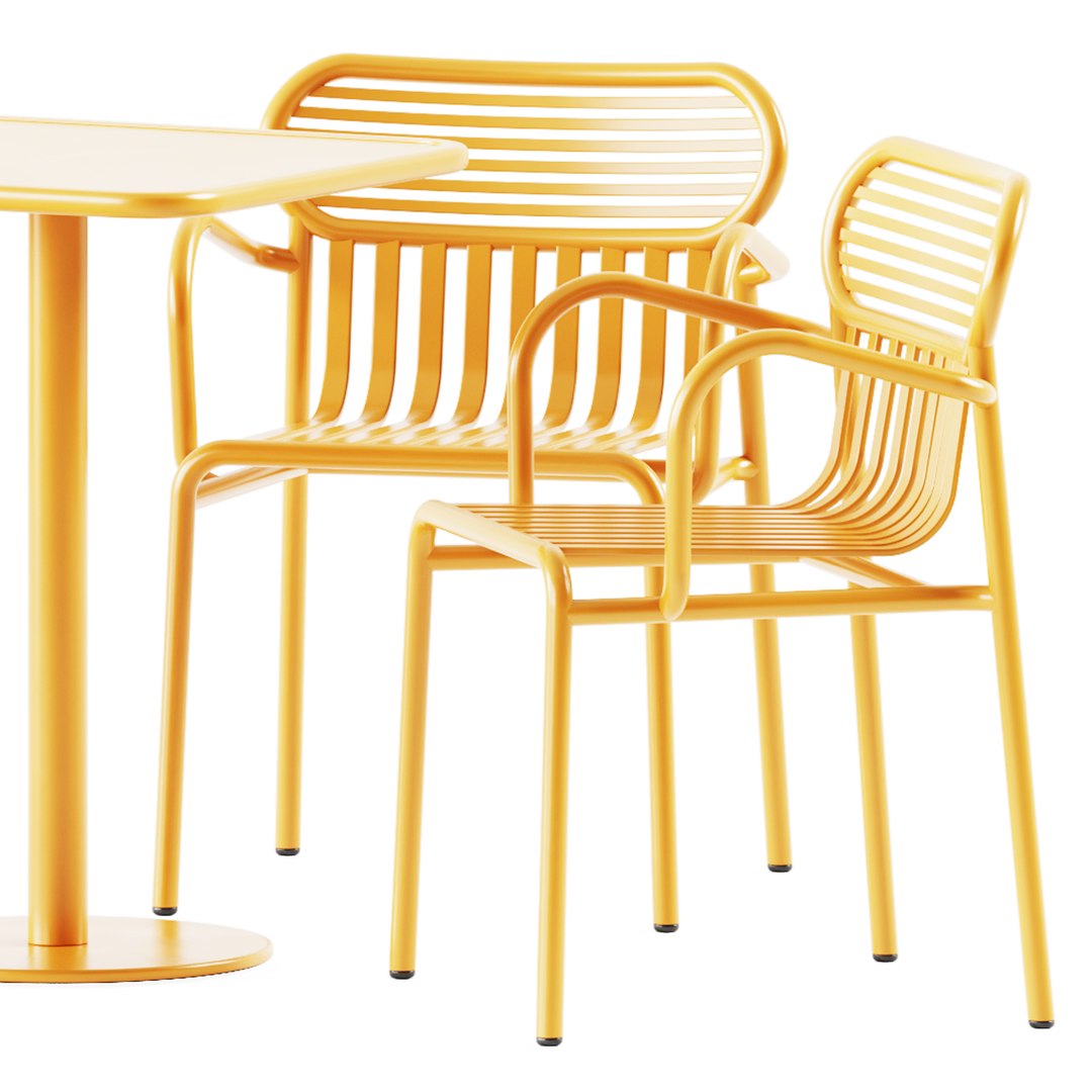 3D Week-end Table Square And Chair With Armrest By Petite Friture - TurboSquid 2051333