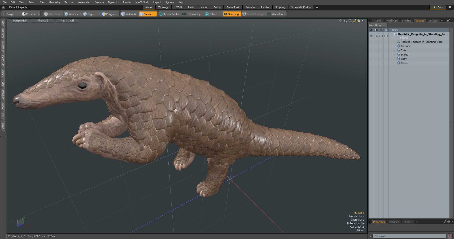 3D Realistic Pangolin In Standing Pose Model - TurboSquid 2218477