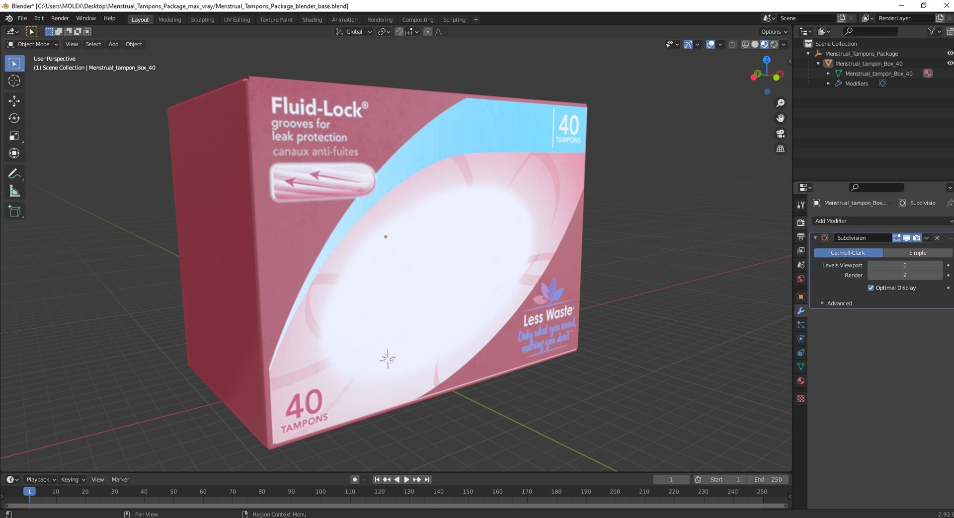 Menstrual Tampons Package 3D Model - TurboSquid 2164583