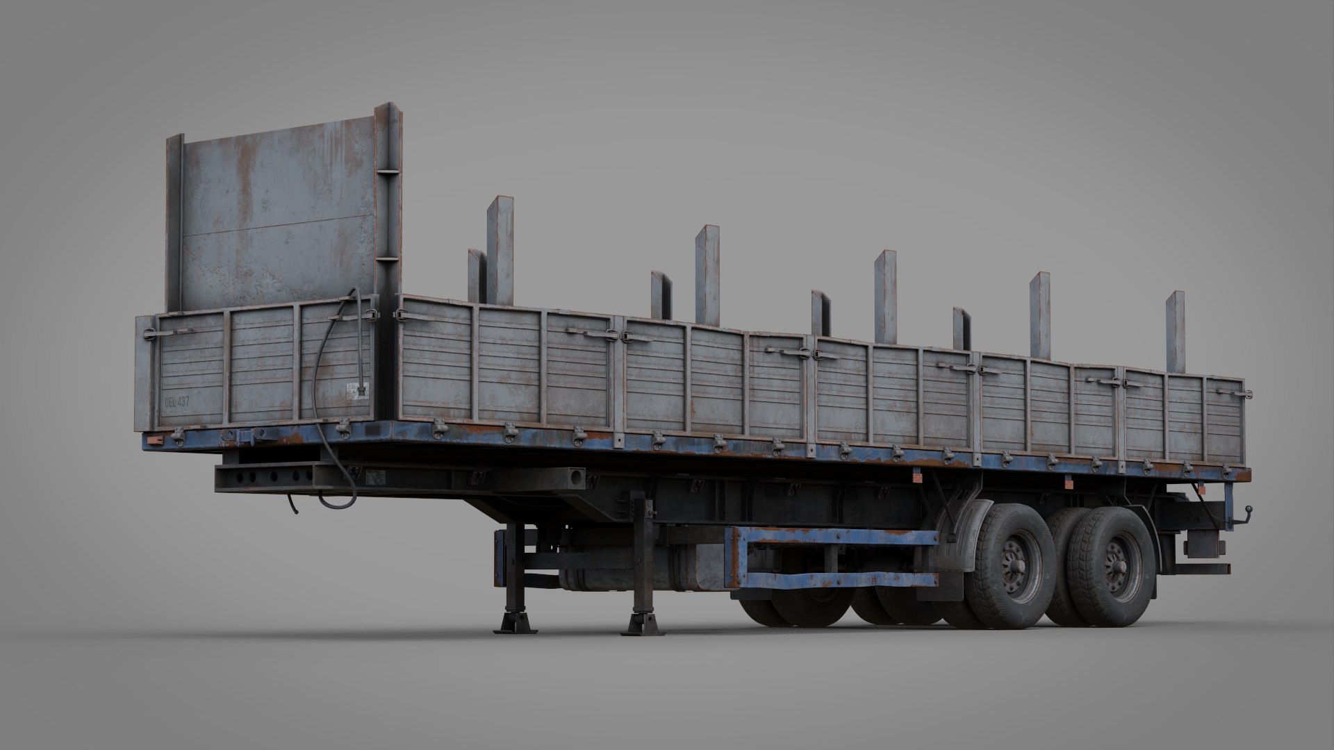 3D Side Wall Trailer Chassis Realtime Model - TurboSquid 2258628