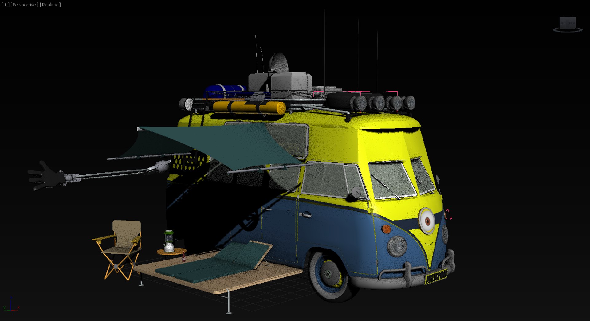 Minion Camp Van Model - TurboSquid 1179349